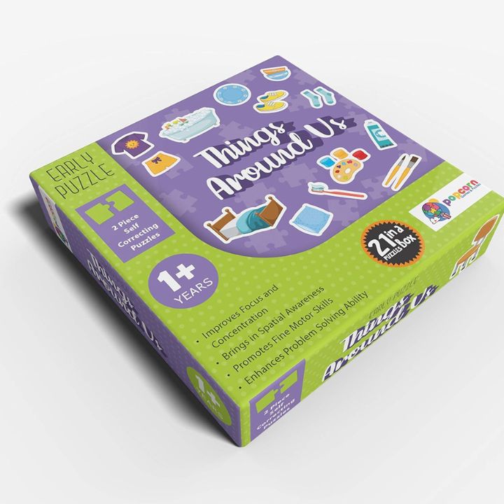 Things Around Us - 2 Piece Self Correcting Puzzles, Art and Craft Acti ...
