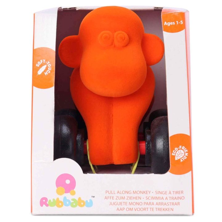 Rubbabu Pull Along Monkey Toy - Orange – Juplay World