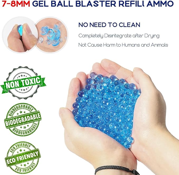 Blue Crystal Gel Bullet for guns, Bigger in water 500 bullets/Packet ...