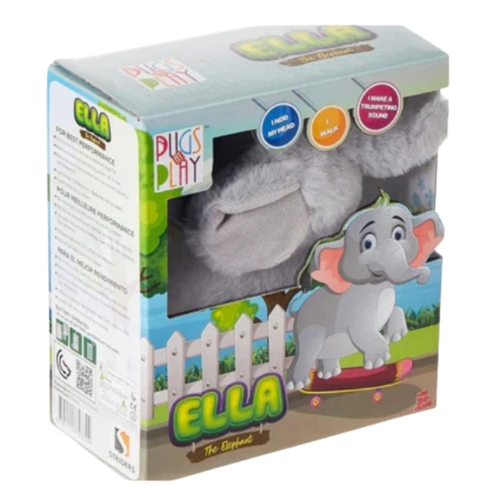 Fuzz Buzz Pugs at Play Ella the Elephant, Walking & Talking Soft Toy ...
