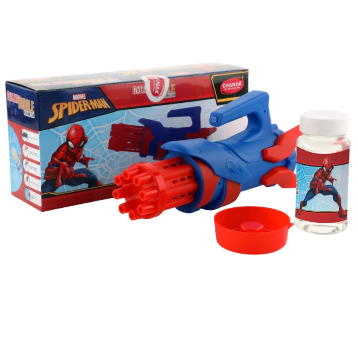 Chanak: Marvel Spiderman Gatling Bubble Maker Automatic Toy-Gun for Ki ...