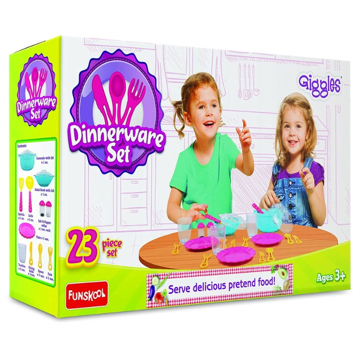 Giggles- Dinnerware Pretend and Play Cooking Set (23 Pcs) – Juplay World
